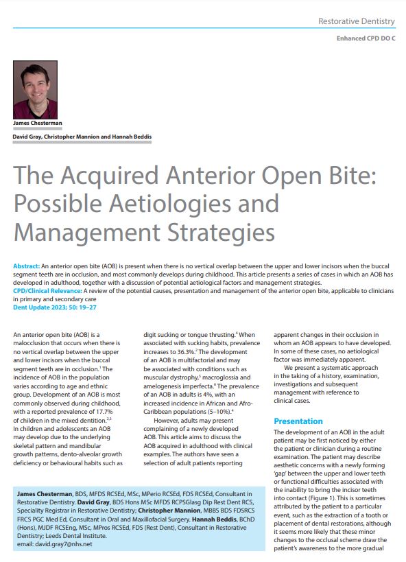 Publications – Dr James Chesterman